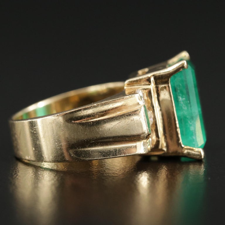 Customizable Natural Emerald Wedding Ring, 18K Gold Emerald and Diamond ...