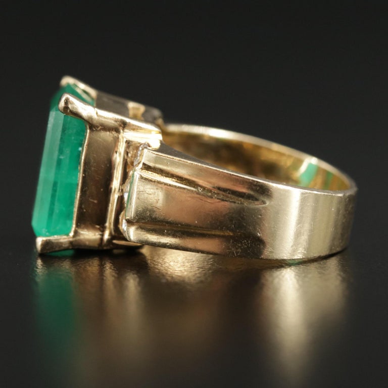 Customizable Natural Emerald Wedding Ring, 18K Gold Emerald and Diamond ...