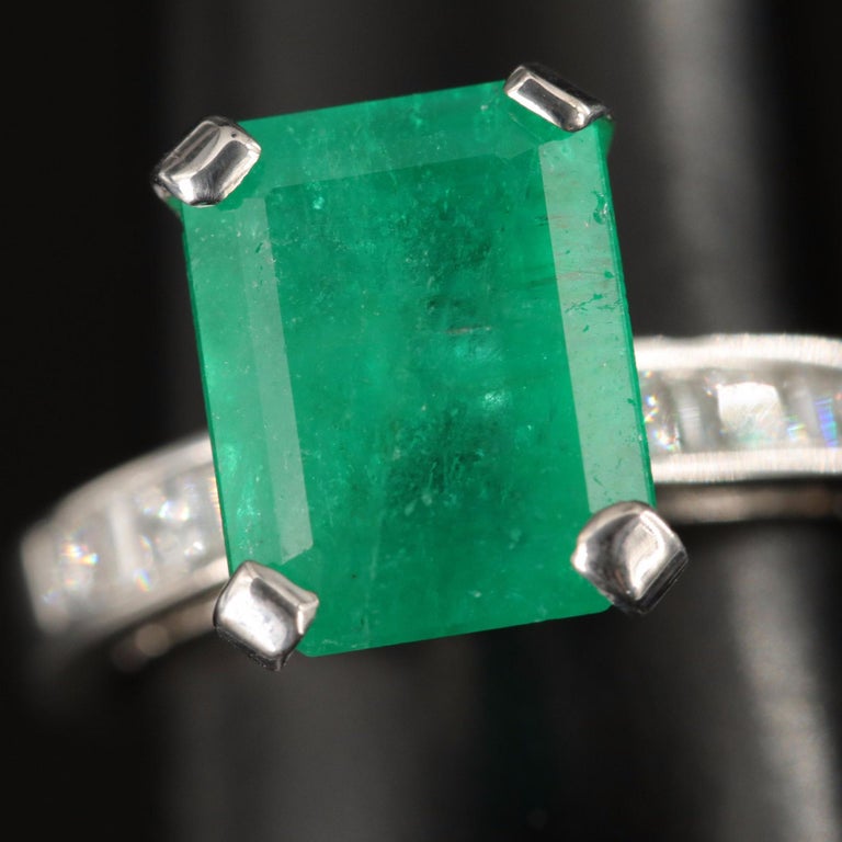 Customizable Natural Emerald Wedding Ring, Vintage Emerald Engagement ...