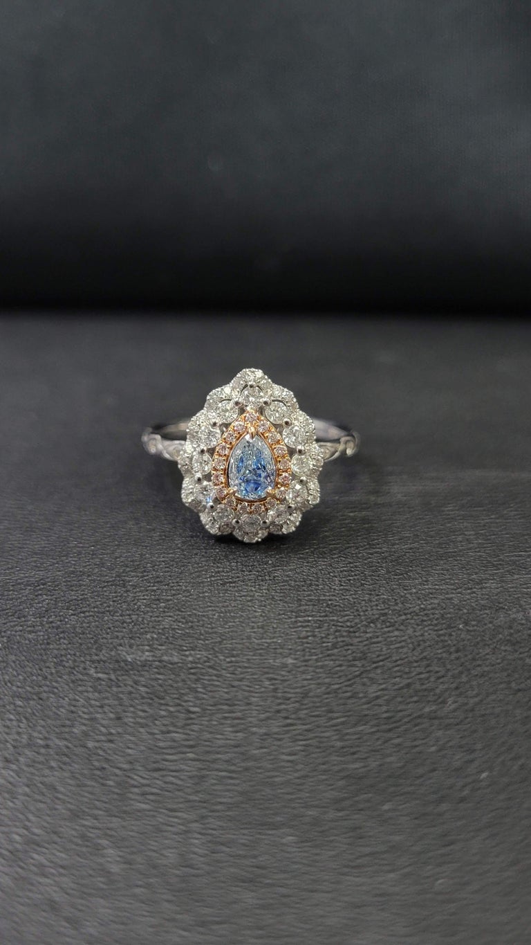 Natural Fancy Blue Diamond Ring For Sale at 1stDibs