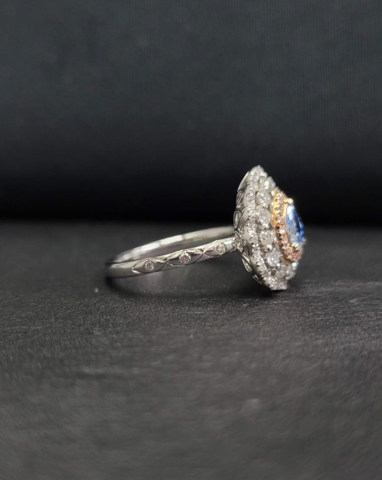 Natural Fancy Blue Diamond Ring For Sale at 1stDibs