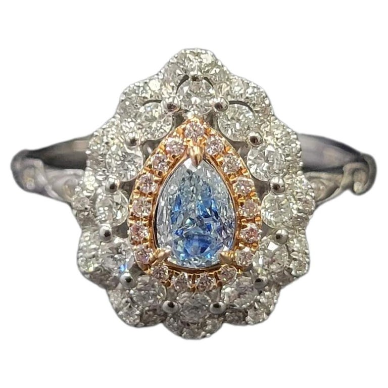 Natural Fancy Blue Diamond Ring For Sale at 1stDibs