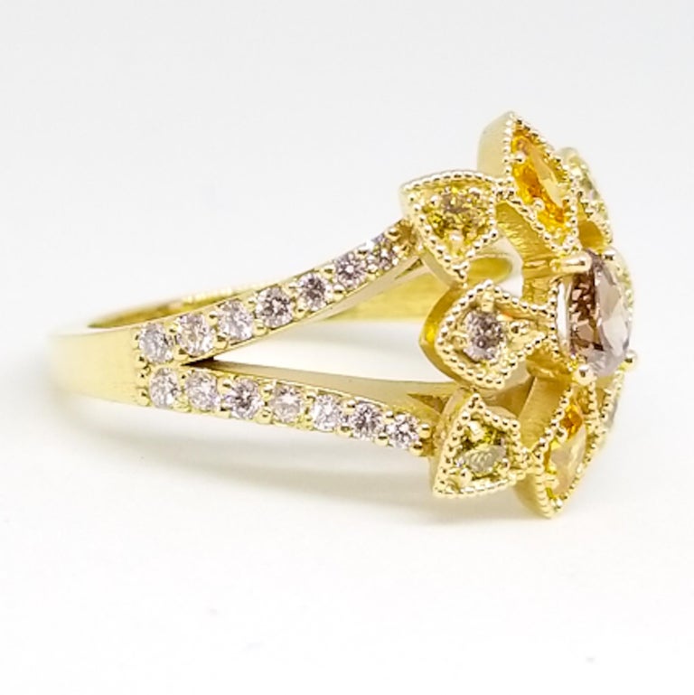 Natural Fancy Diamond Ring Purple Pink Green Yellow Orange Blue Gray 18 ...