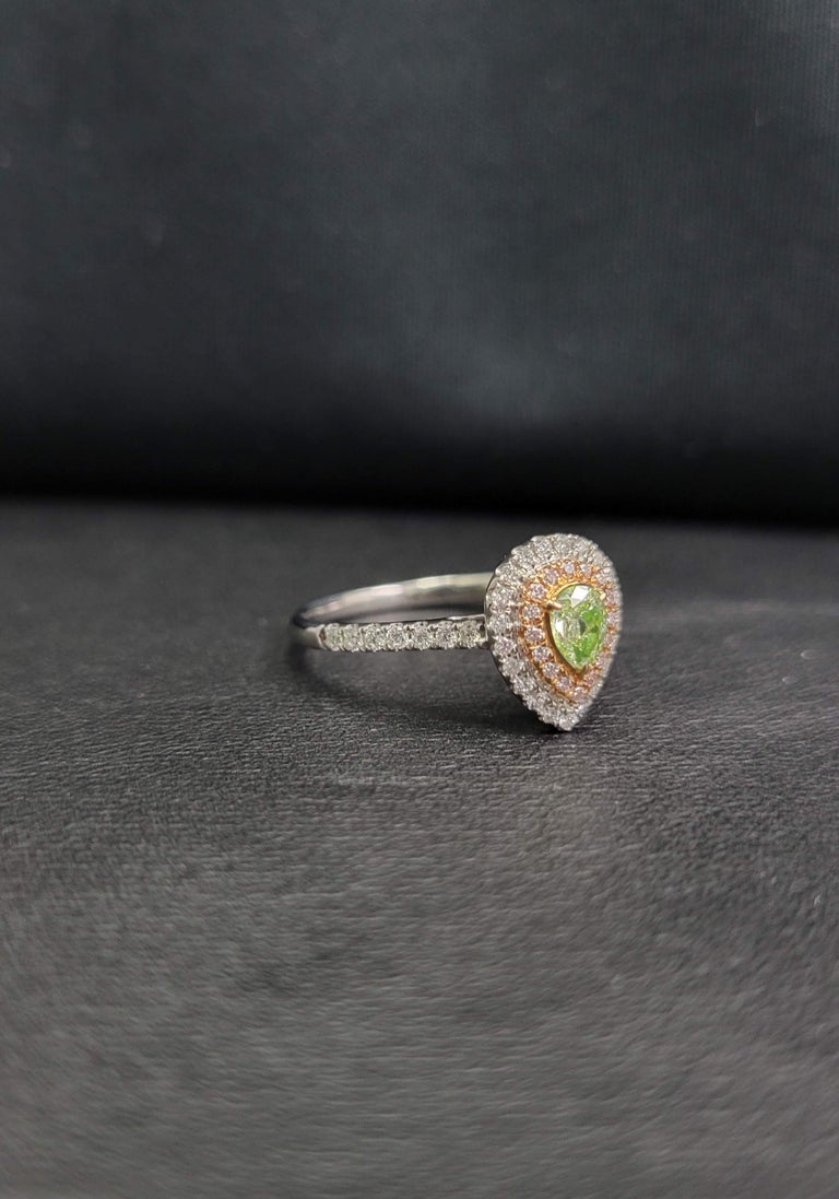 Natural Fancy Green Diamond Ring at 1stDibs