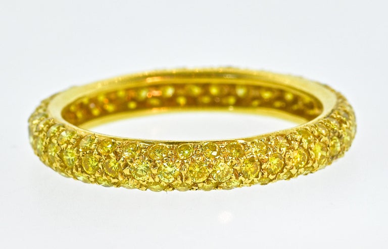 Natural Fancy Intense Yellow Diamond Band Ring by Pierre/Famille For ...