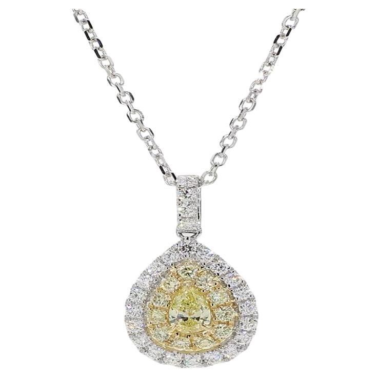 0.81 Carats Fancy Intense Yellow Heart Gold Pendant Necklace For Sale ...