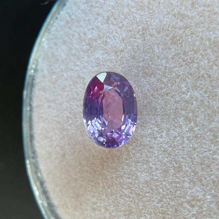 Natural Fine Pink Purple Sapphire 0.74ct Rare Oval Cut Loose Gem VS For Sale at 1stDibs