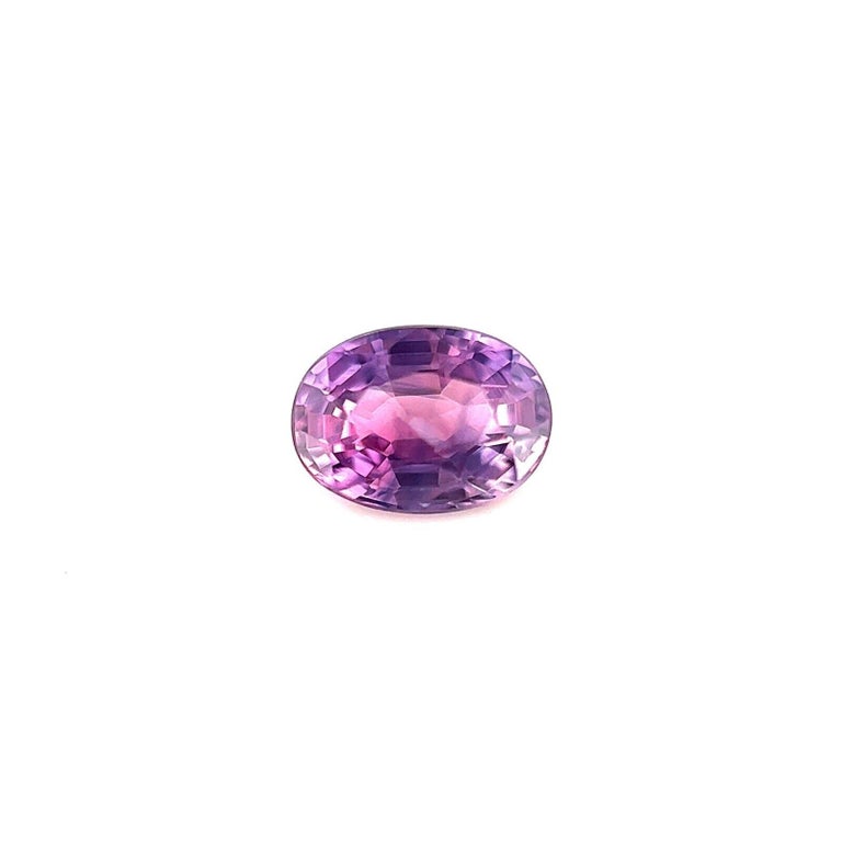 Natural Fine Pink Purple Sapphire 0.74ct Rare Oval Cut Loose Gem VS For Sale at 1stDibs