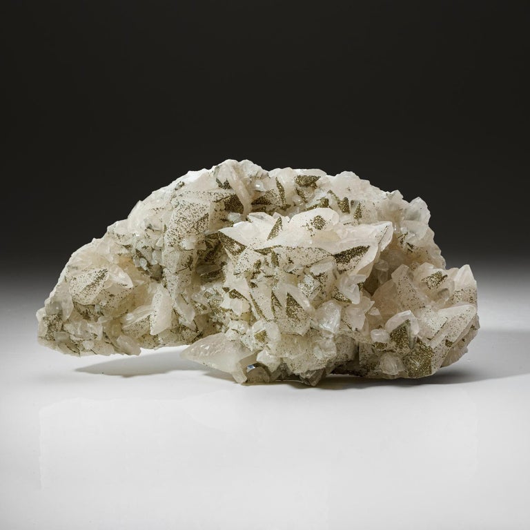 Natural Genuine Chalcopyrite Mineral over Calcite Crystals from China ...