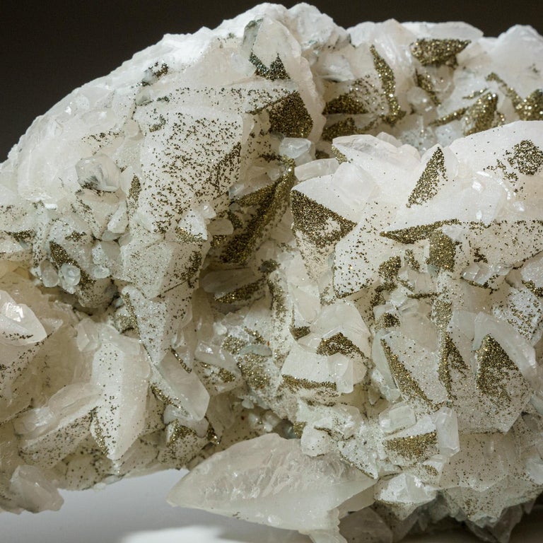 Natural Genuine Chalcopyrite Mineral over Calcite Crystals from China ...