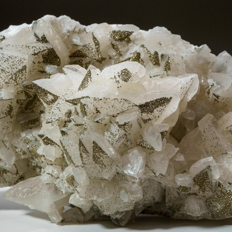 Natural Genuine Chalcopyrite Mineral over Calcite Crystals from China ...