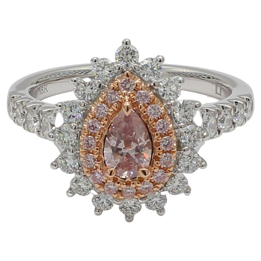 Theodoros GIA Cert Natural Pink Diamond Pearl Gold Ring For Sale at 1stDibs