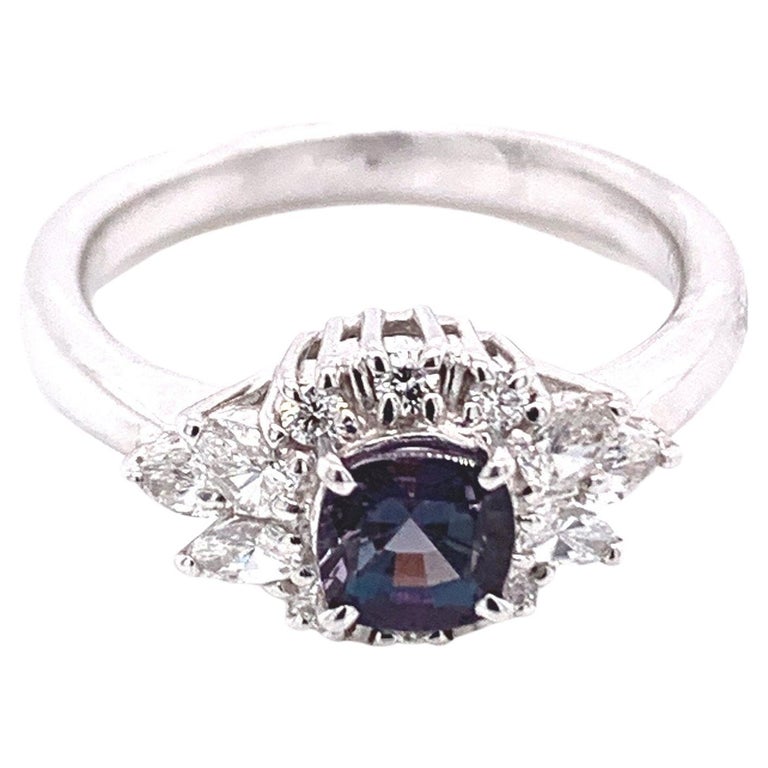 Natural GIA Certified 0.68 Ct. Brazillian Alexandrite and Diamond ...