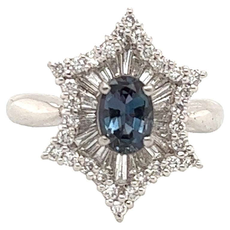 Natural GIA Certified 0.76 Ct. Brazillian Alexandrite and Diamond ...