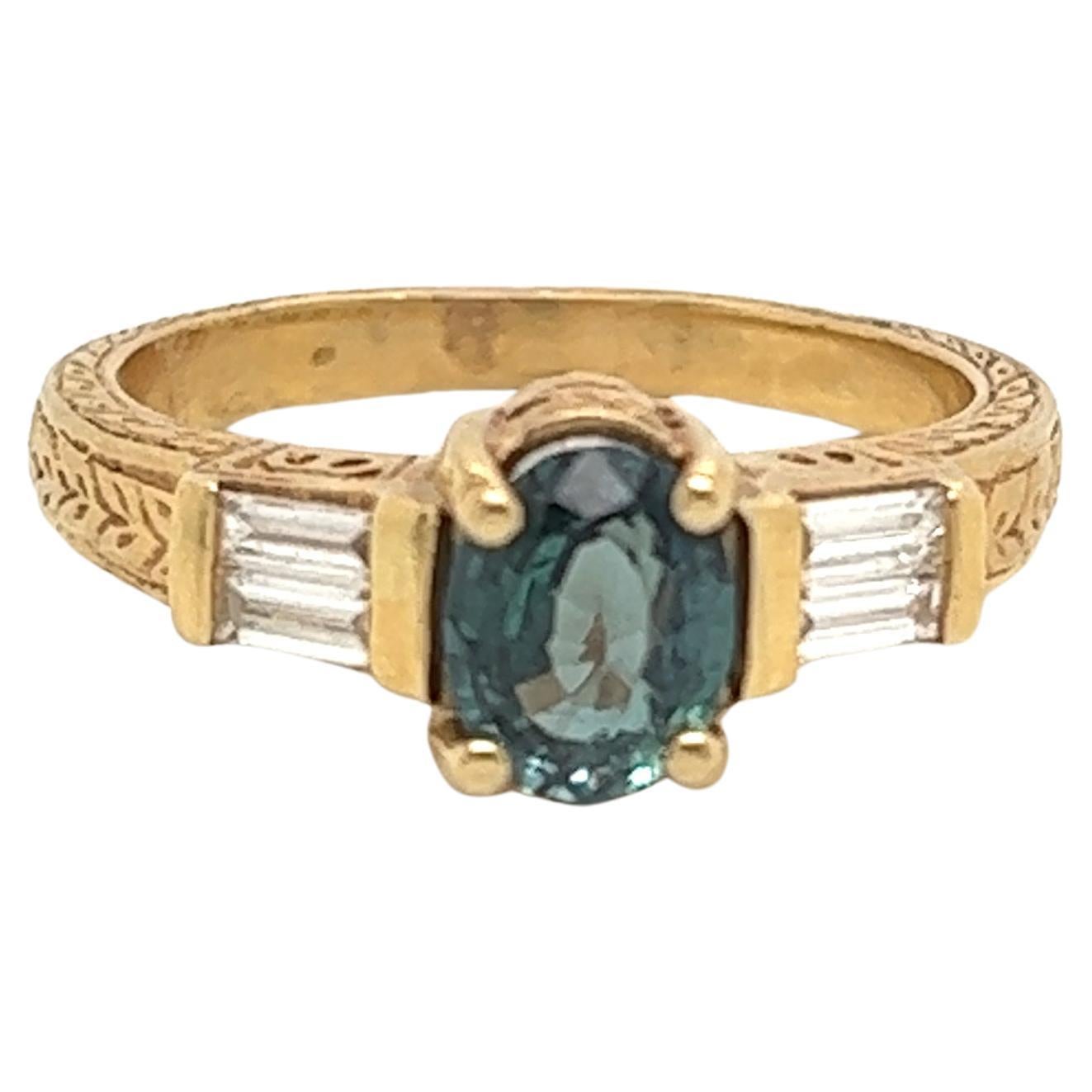 GIA Certified 4.08 Carat Natural Alexandrite and Diamond Ring at ...