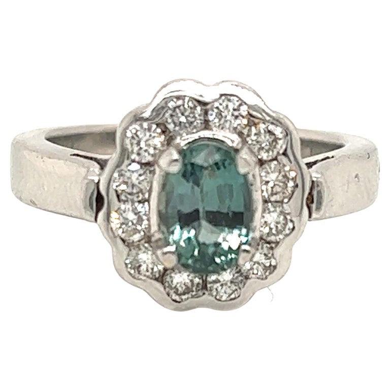 Natural GIA Certified 1.27 Ct Alexandrite and Diamond Vintage Ring For ...