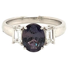2 ct Natural Alexandrite and Diamond 18K Ring For Sale at 1stDibs