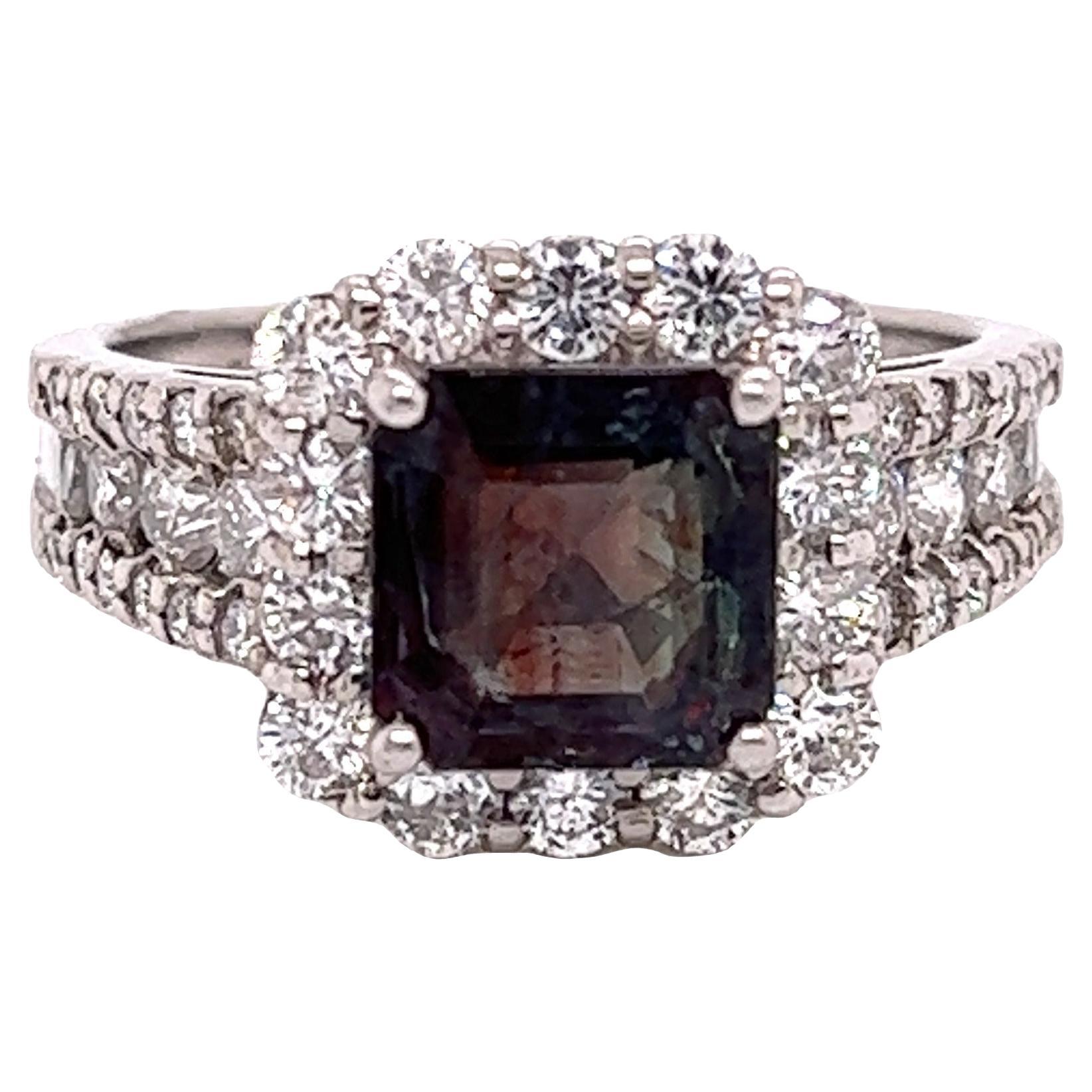 Natural GIA Certified 0.54 Ct. Brazillian Alexandrite and Diamond ...