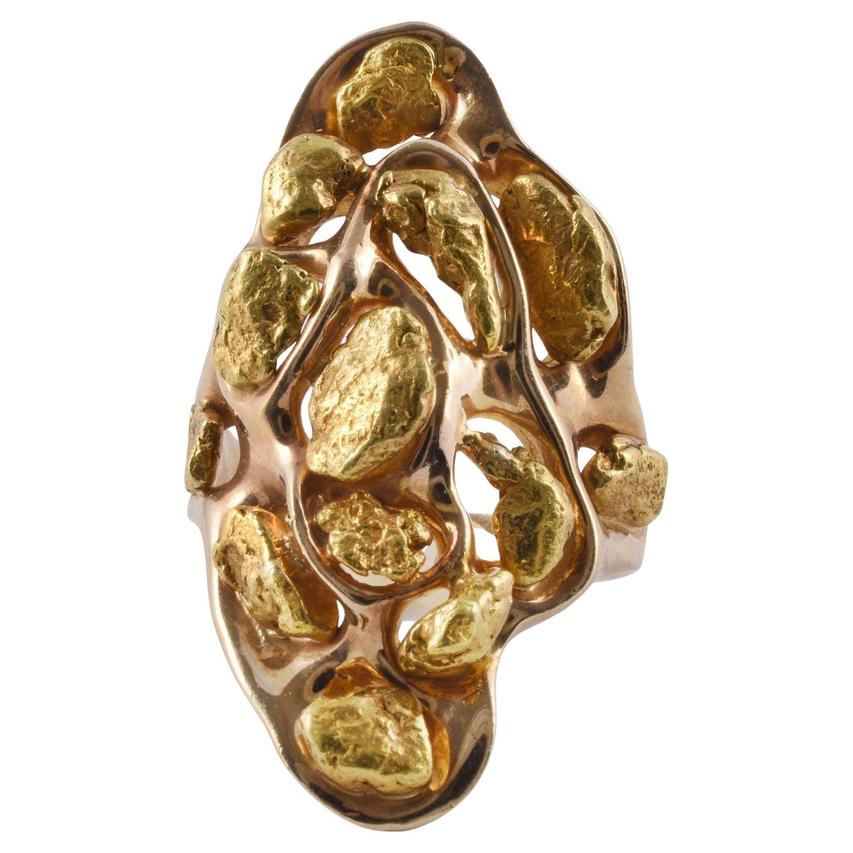 Natural Surface Lapis and Gold Nugget 18 Karat Men's Ring at 1stDibs ...