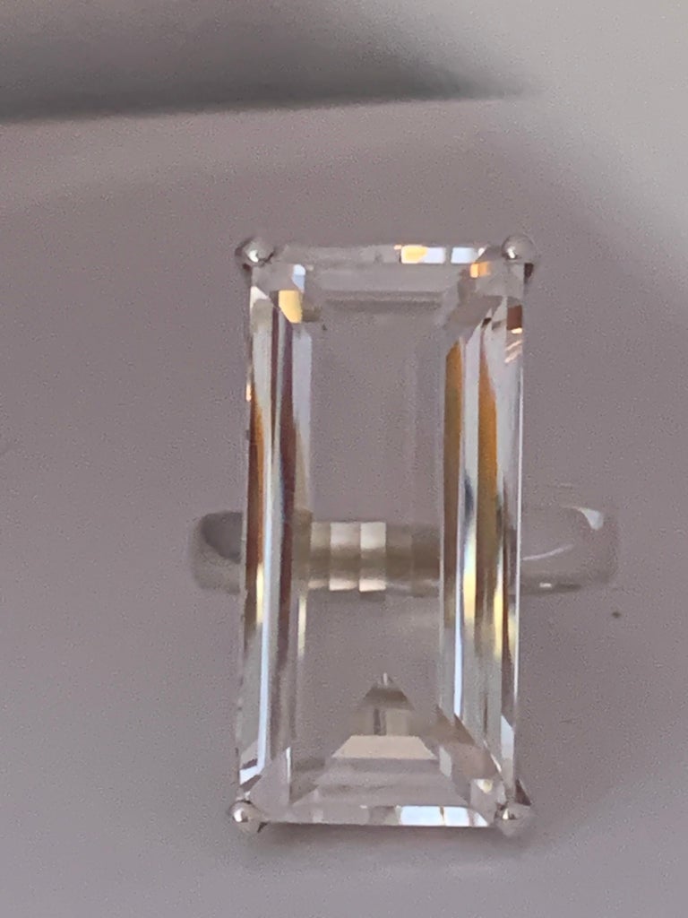 Natural Himalayan Rock Crystal Sterling Silver Ring For Sale at 1stDibs