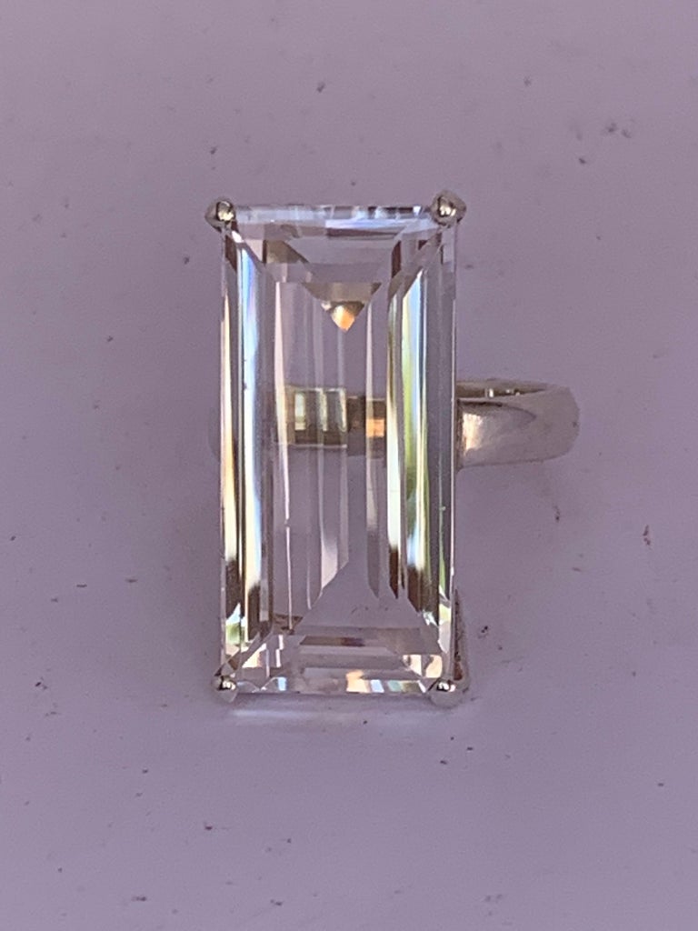 Natural Himalayan Rock Crystal Sterling Silver Ring For Sale at 1stDibs