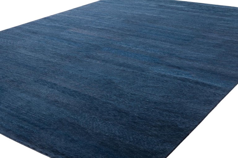 Natural Indigo Himalayan Wool Area Rug by Carini For Sale at 1stDibs