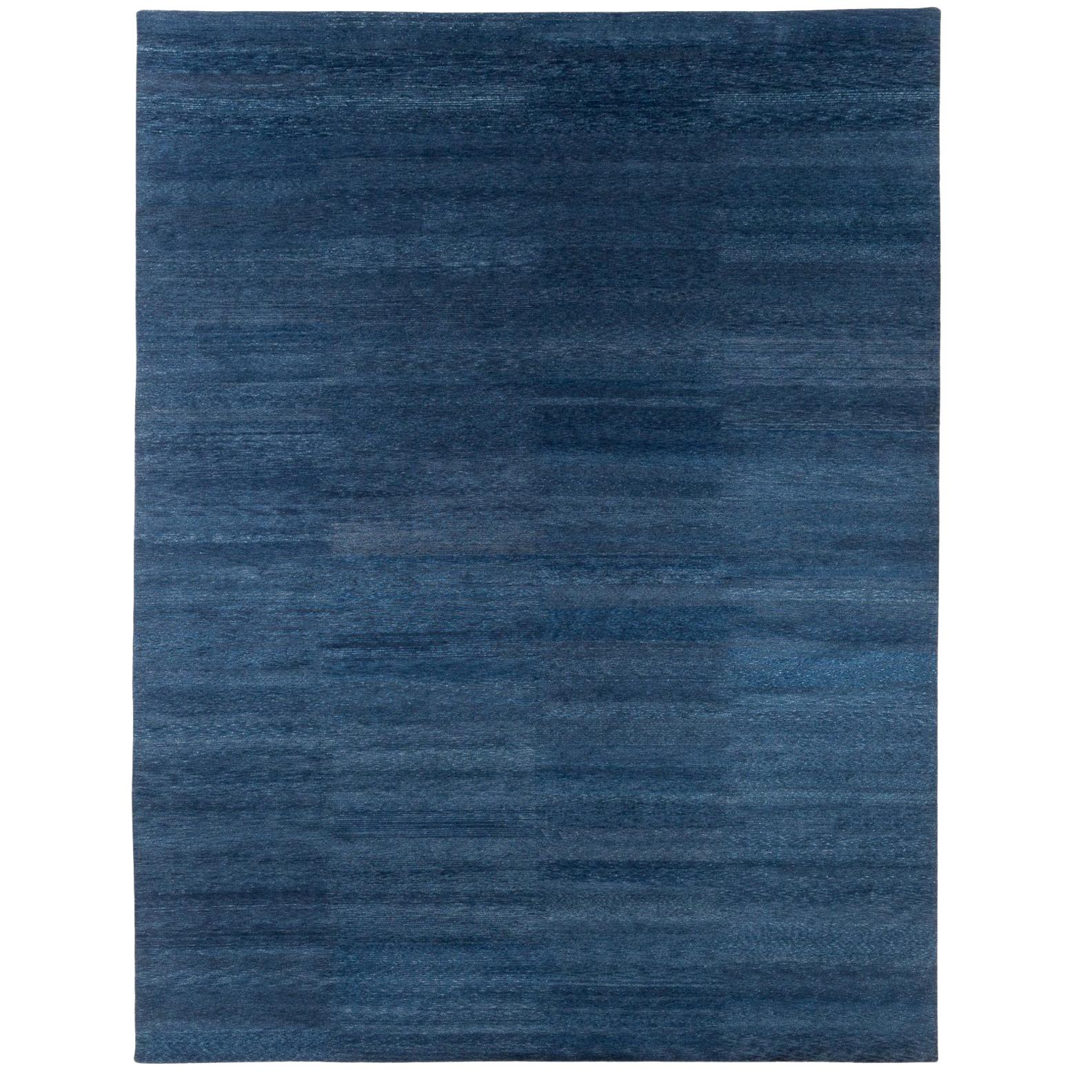 Natural Indigo Himalayan Wool Area Rug by Carini For Sale at 1stDibs