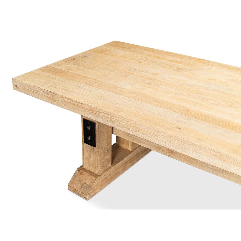 Natural Industrial Farmhouse Dining Table For Sale at 1stDibs