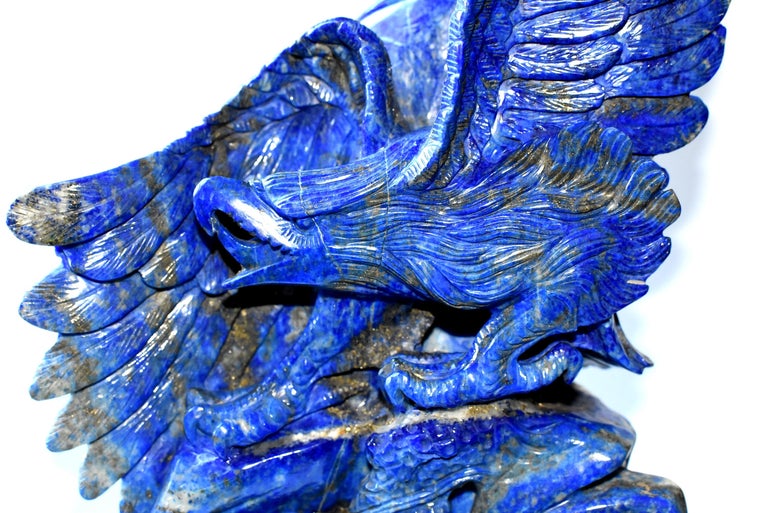 Natural Lapis Lazuli Eagle Sculpture, 8.2 Lb Large Statue at 1stDibs