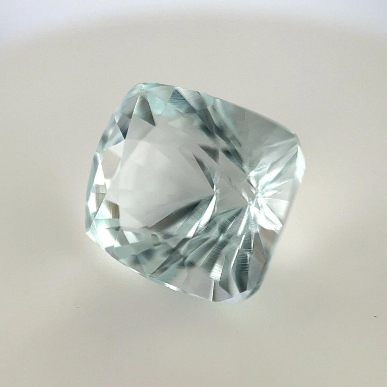 Natural Light Blue Aquamarine 7.01ct Fancy Cushion Cut Loose Gemstone ...