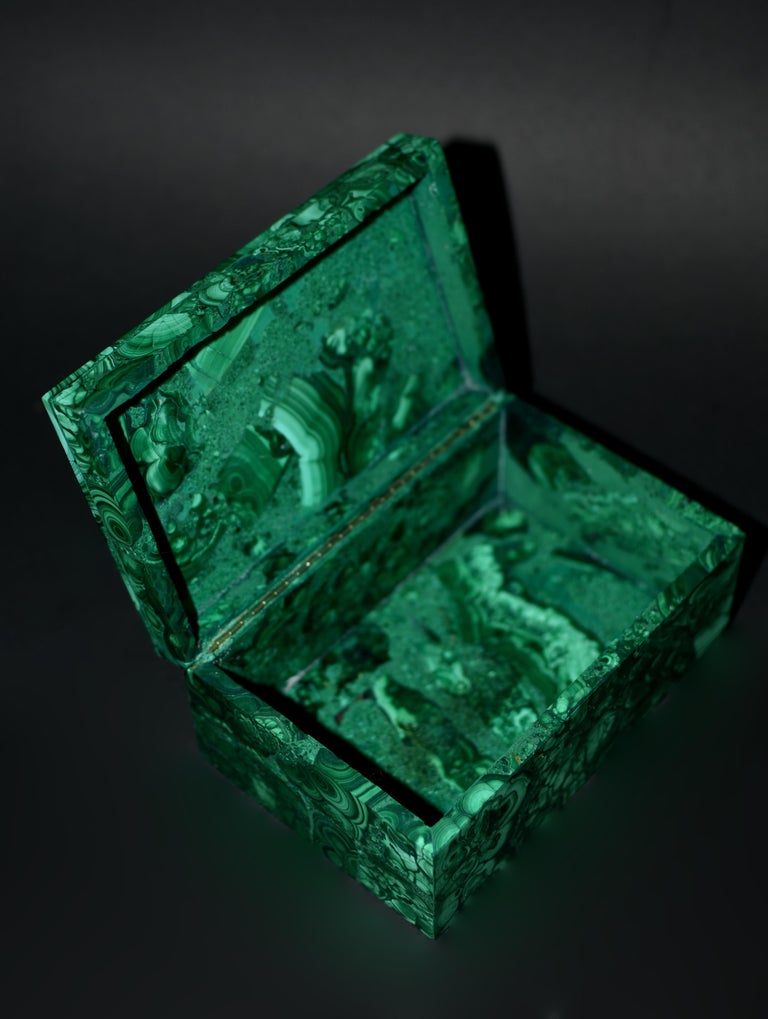 Natural Malachite Box Large 3 Lb Jewelry Box at 1stDibs