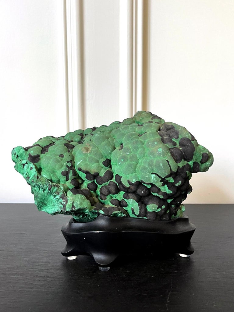Natural Malachite Rock on Display Stand as a Scholar Stone For Sale at ...