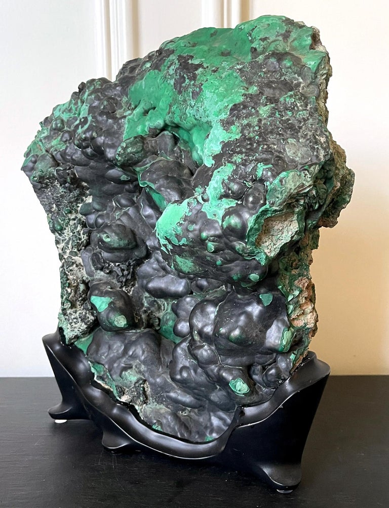 Natural Malachite Rock on Display Stand as Chinese Scholar Stone For ...