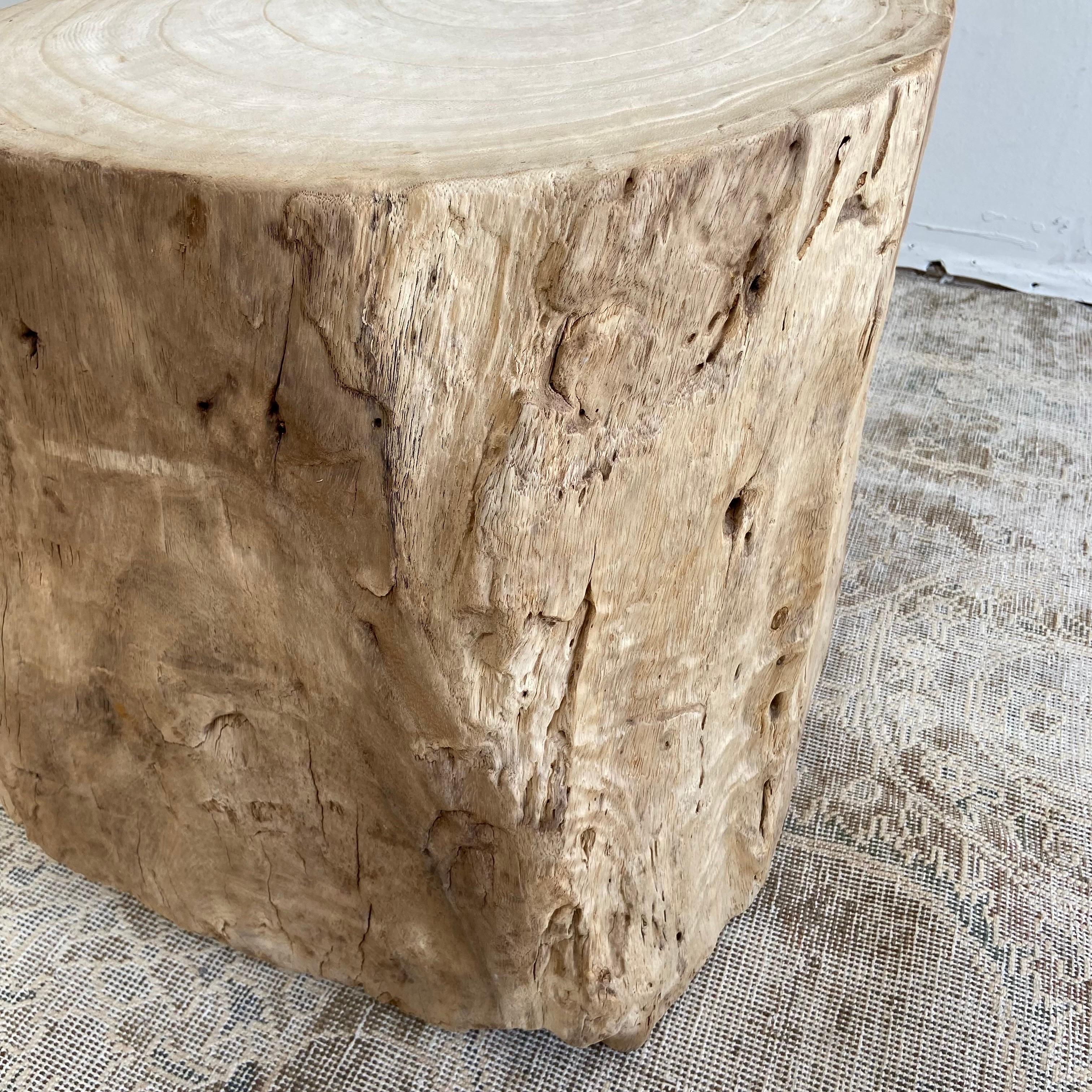 Natural Minimalist wood Stump Side Table at 1stDibs