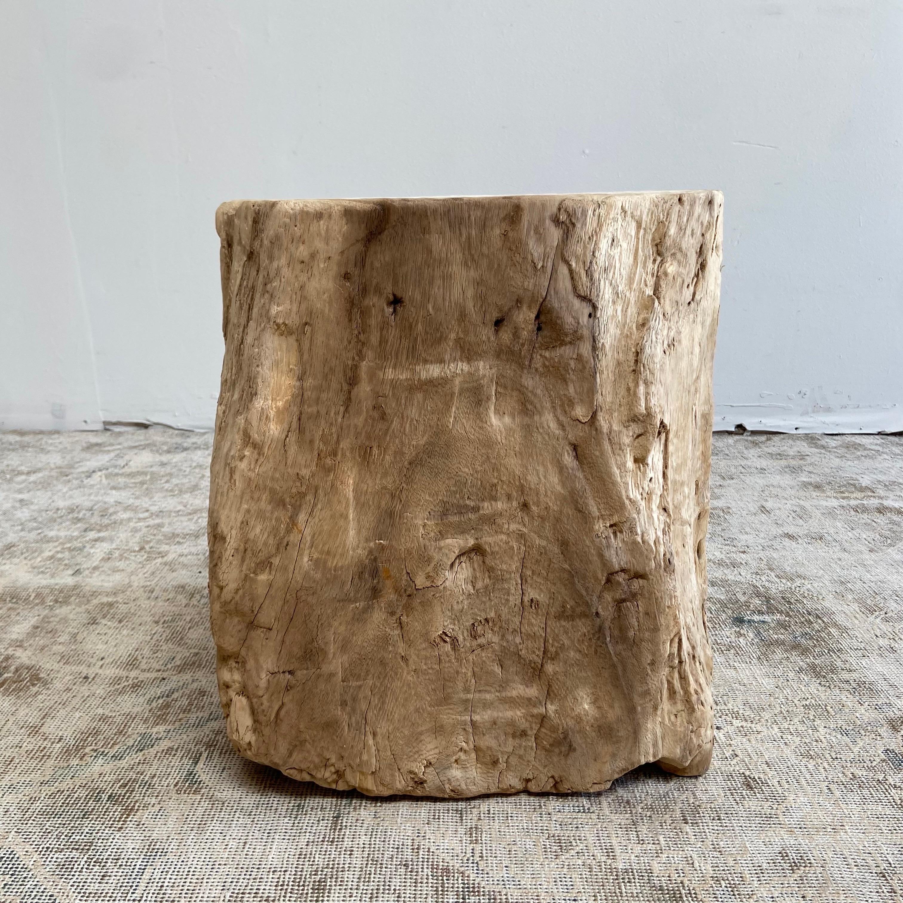 Natural Minimalist wood Stump Side Table at 1stDibs