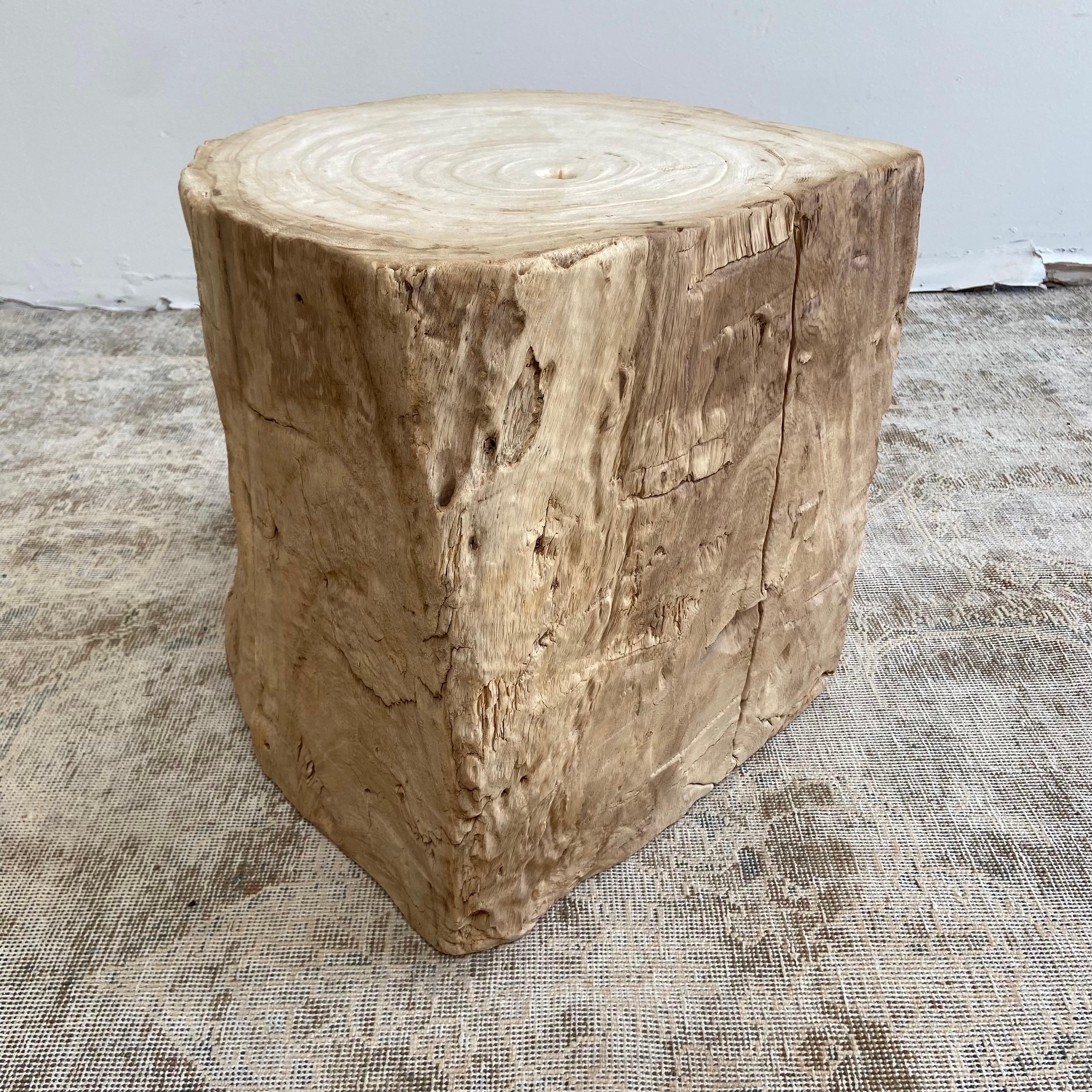 Natural Minimalist wood Stump Side Table at 1stDibs