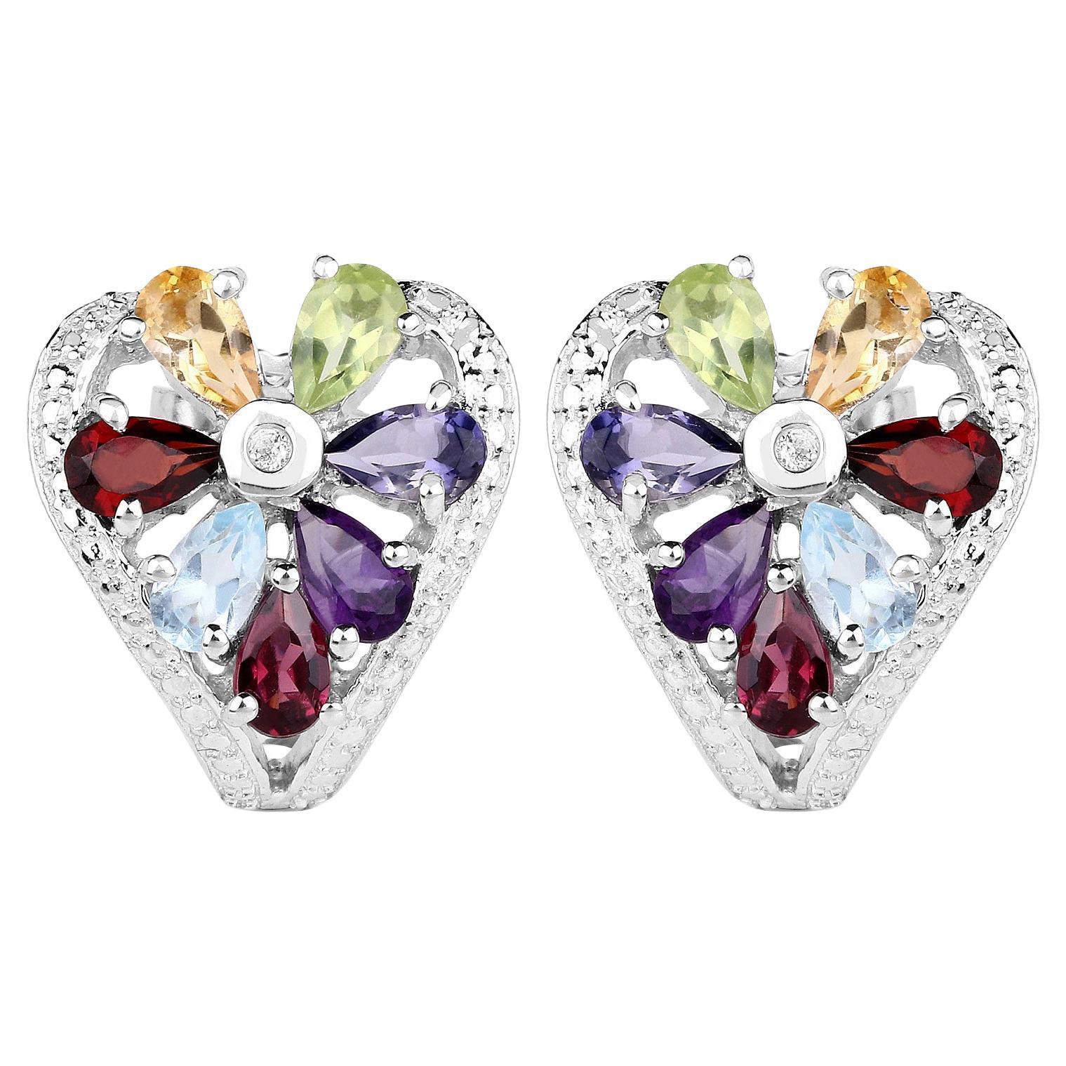 Gold and Natural Colored Stones Earrings For Sale at 1stDibs | multi ...