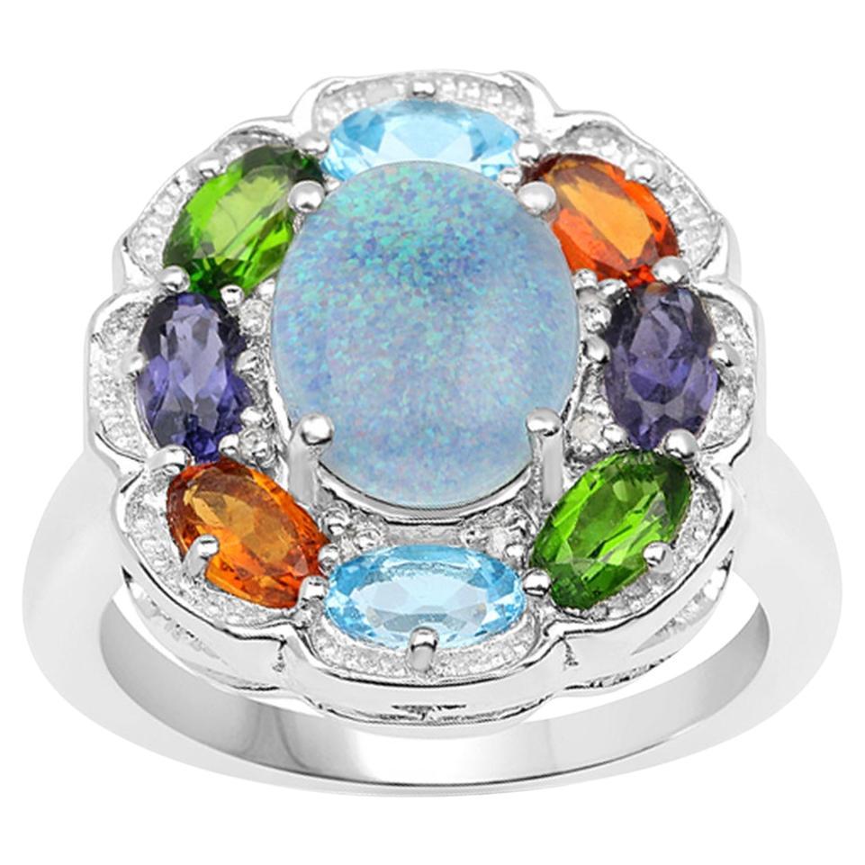 Natural Opal White and Blue Topaz Chrome Diopside Citrine 3.70 Carat ...