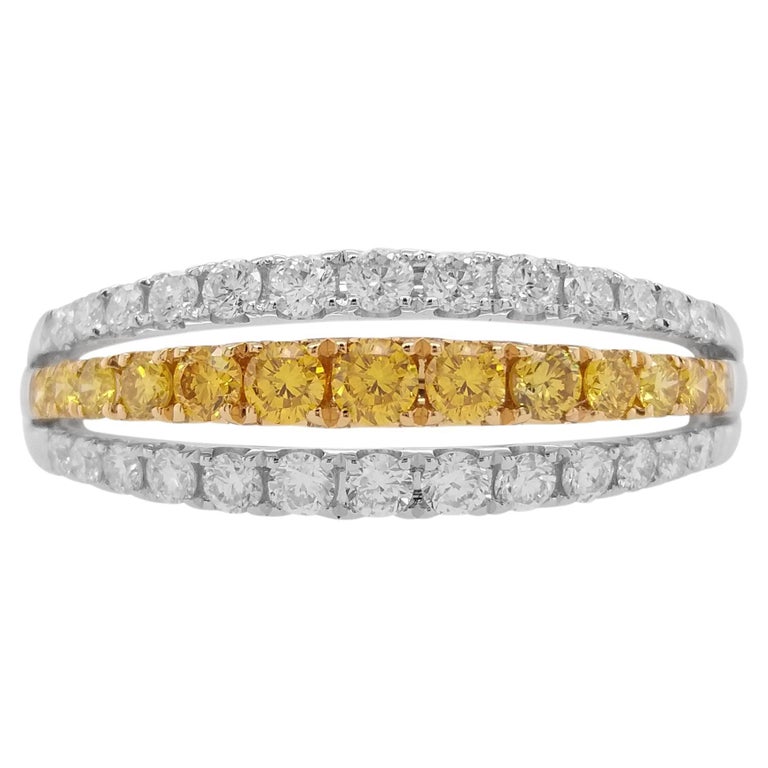 Natural Orange Diamond 18K Gold Band Ring For Sale at 1stDibs