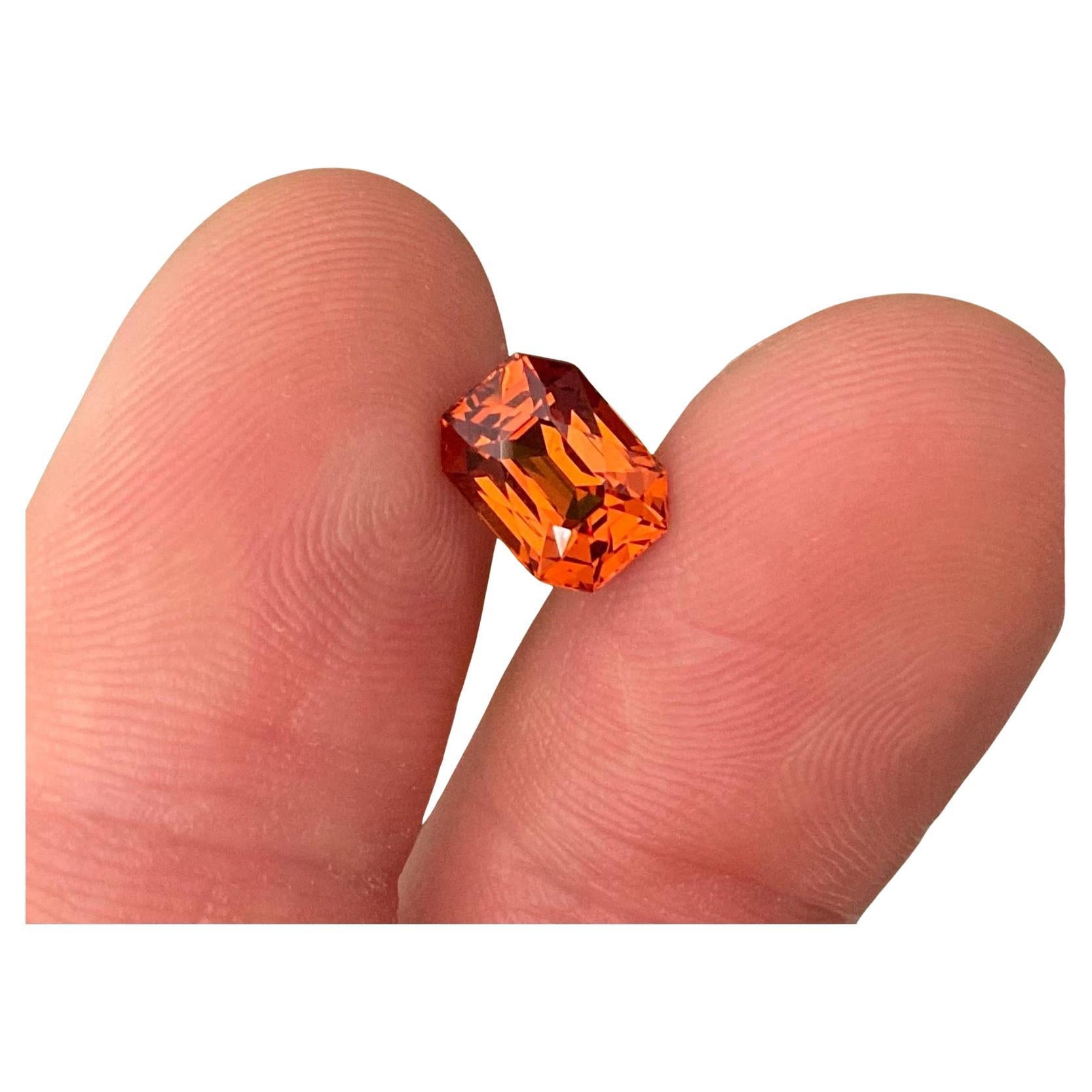 Natural Orange Hessonite Garnet loose gemstone 3.57 ct. Octagon cut ...