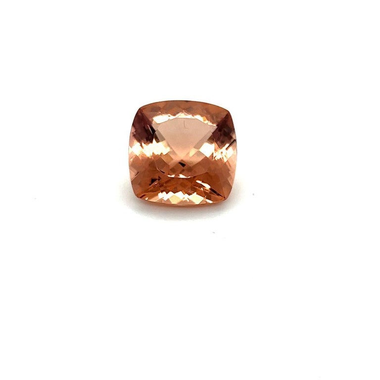Natural Peach Morganite Cushion Shape 17.73 Cts Wedding Morganite Ring ...
