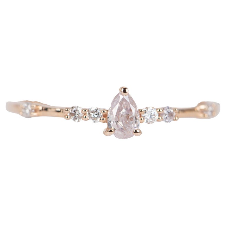 Natural Pear-Shape Pink Diamond Cluster Ring 14k Rose Gold R6514 For ...
