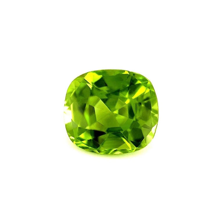 Natural Peridot 2.59ct Vivid Green Cushion Cut Loose Gemstone For Sale ...