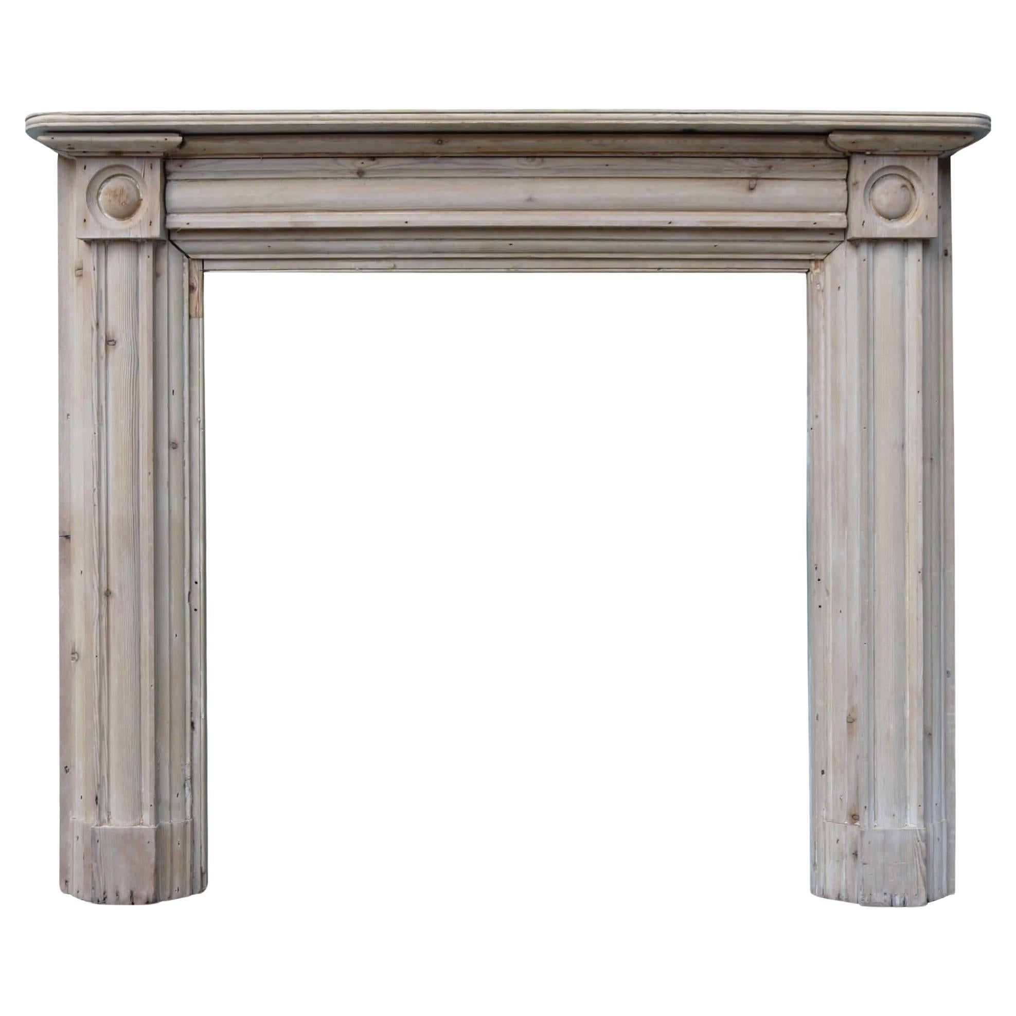 Antique Georgian Stripped Pine Bullseye Fire Mantel For Sale at 1stDibs
