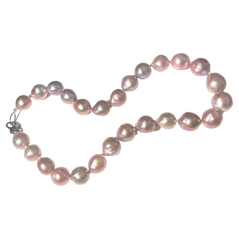 Natural Pink Extra Large Freshwater Pearl Paradizia Necklace For Sale ...