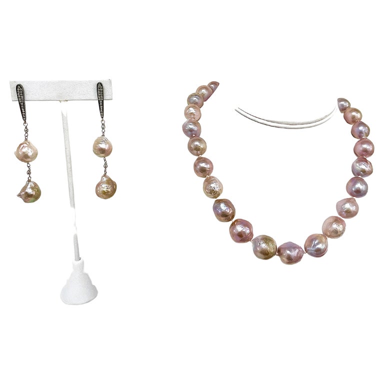 Natural Pink Extra Large Freshwater Pearl Paradizia Necklace For Sale ...