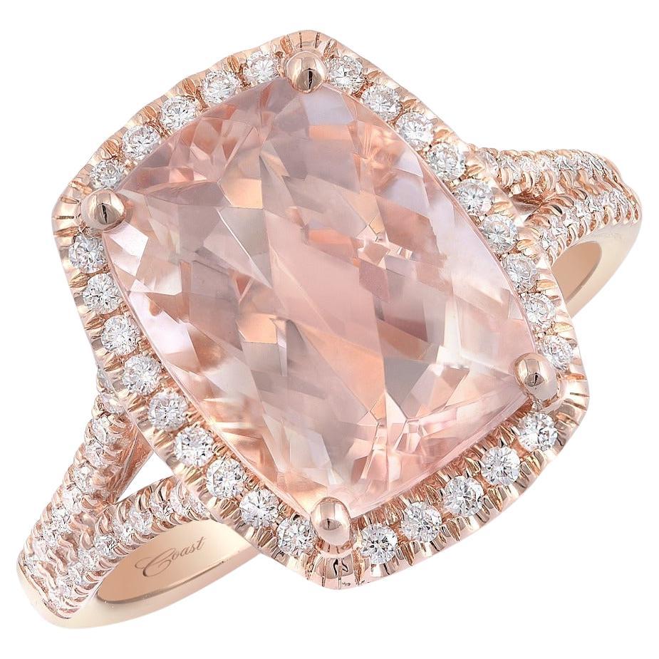 Natural Pink Morganite Gemstone 1.09 cts in 14K Rose Gold Ring with ...