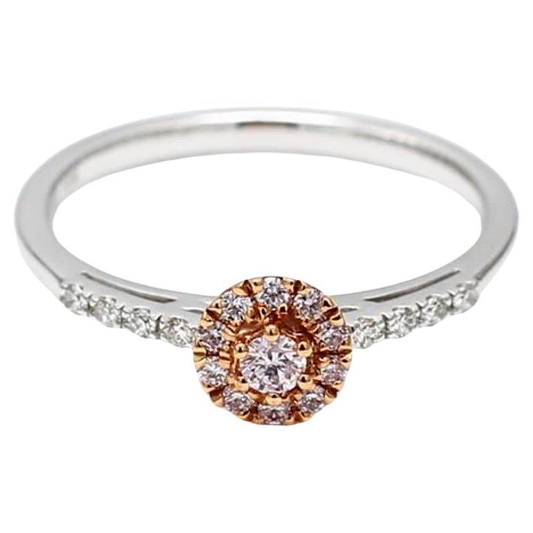 Natural Pink Rounds and White Diamond .21 Carats TW Gold Cluster Ring ...