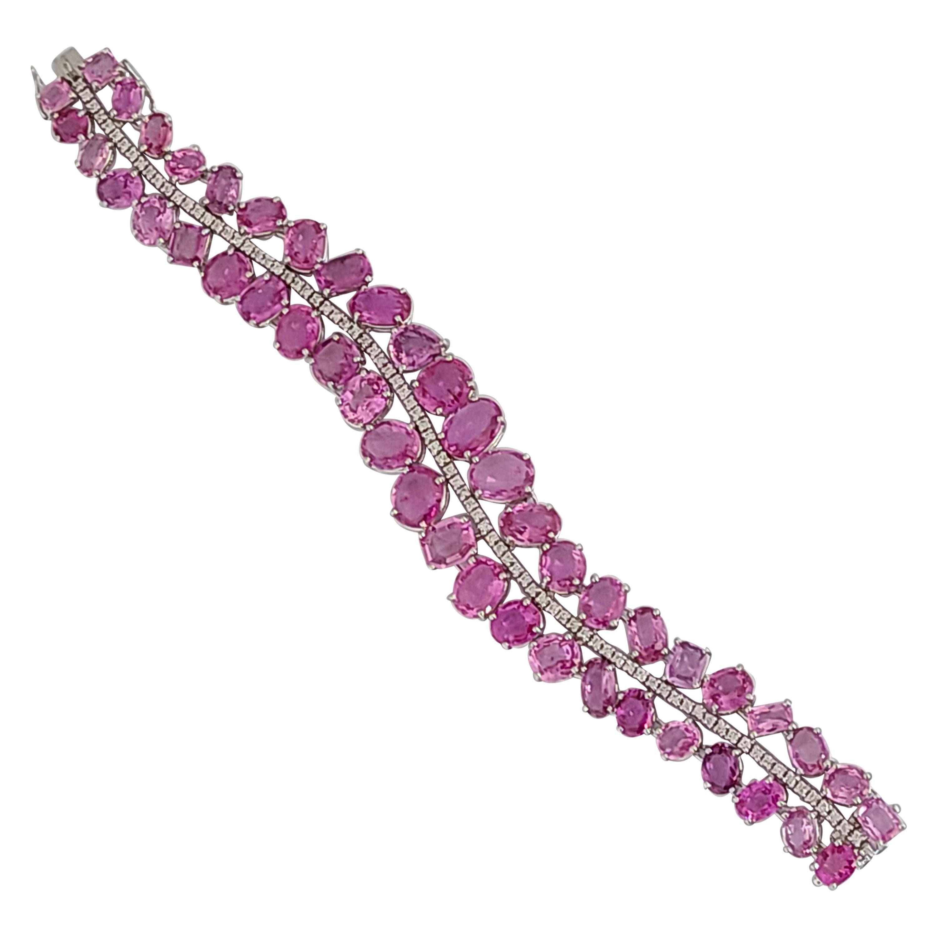 Natural Pink Diamond Bracelet - 40 For Sale on 1stDibs