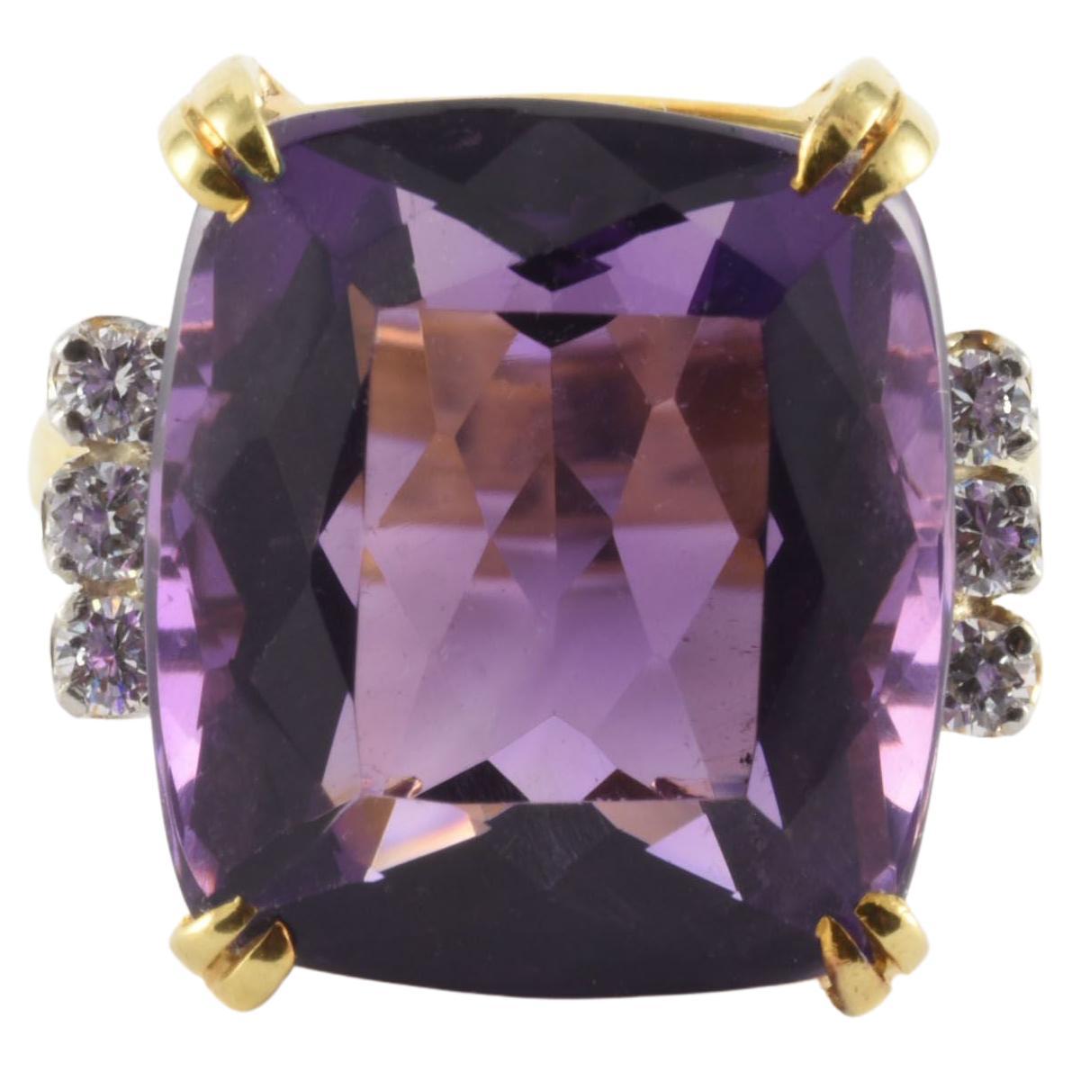Platinum Purple Amethyst and Diamond Ring For Sale at 1stDibs | purple ...